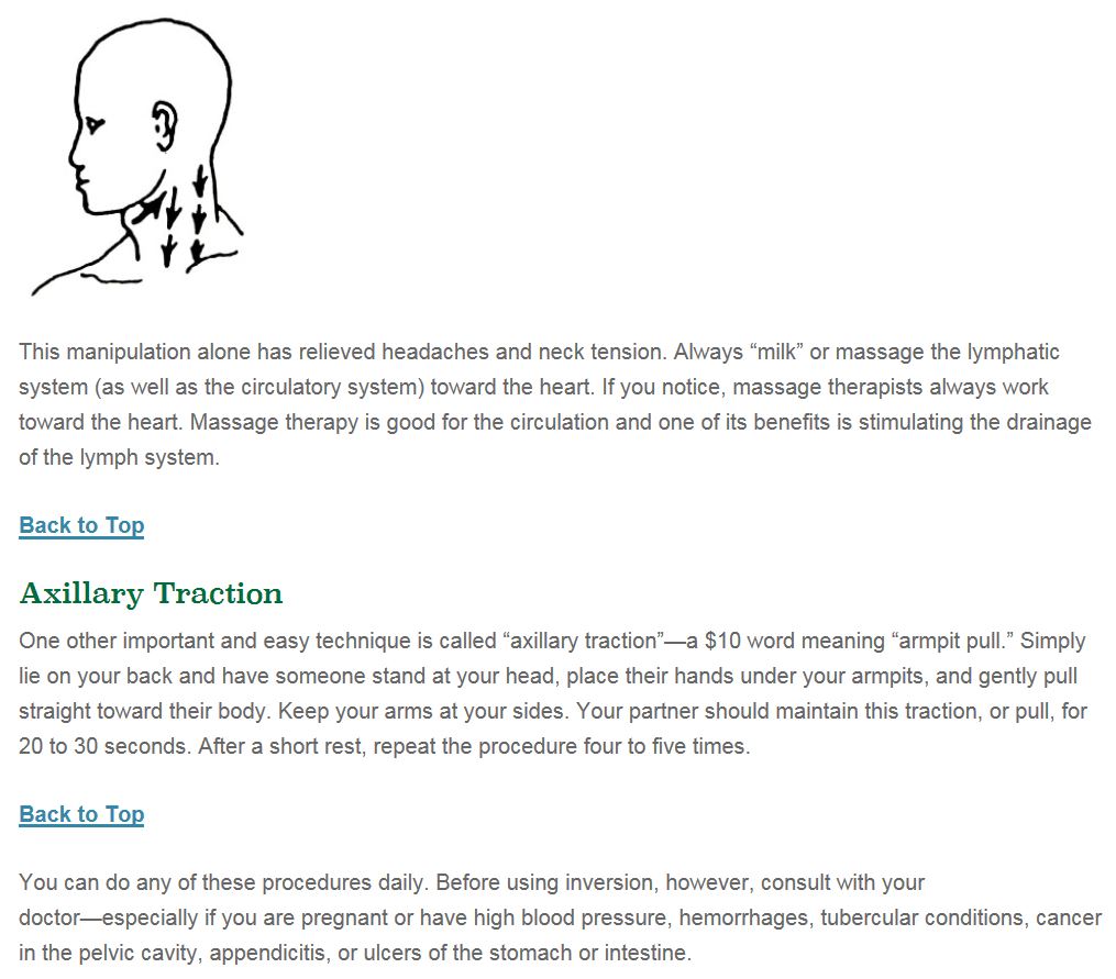 Massage to clean your lymps and help with attacking any virus ...